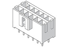 Ultra-Fit Vertical Header, 3.50mm Pitch, Dual Row, 12 Circuits, with Kinked Pins, 0.76µm Gold (Au) Plating, Natural, Glow-Wire Capable, Tray