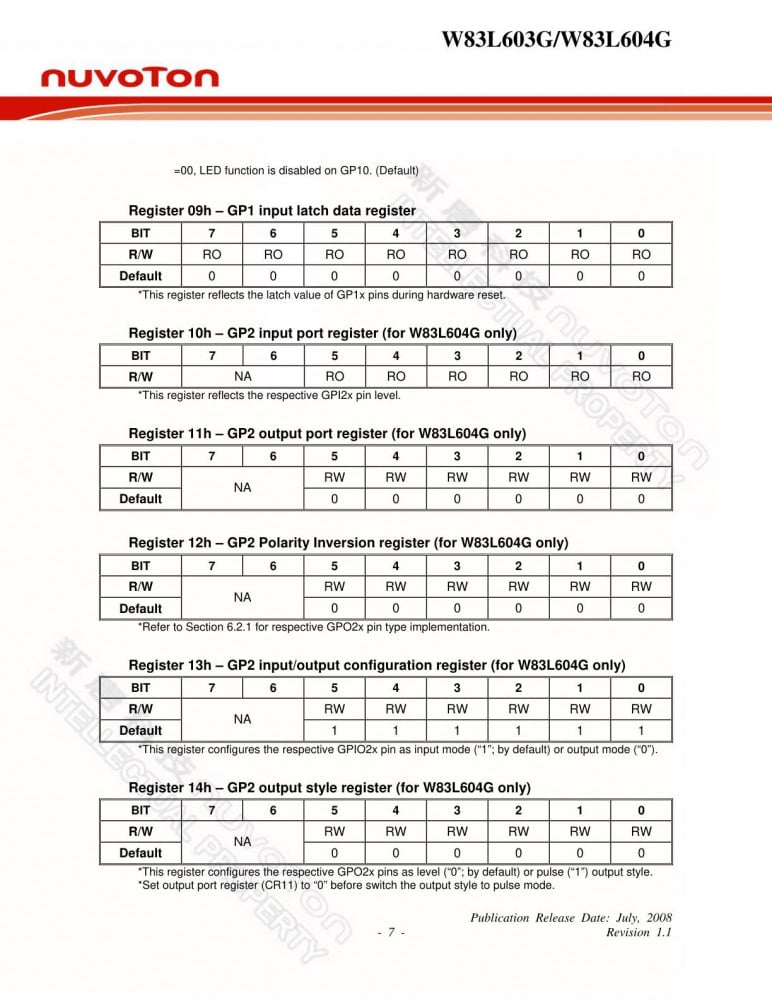 W83L604G datasheet page 10