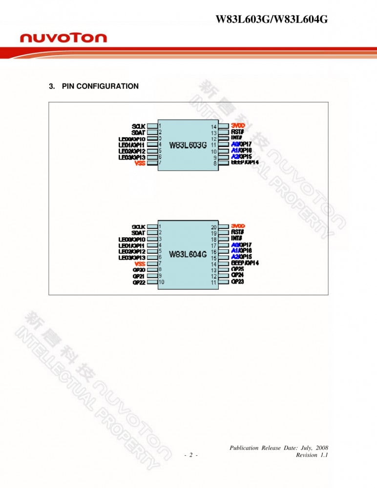 W83L604G datasheet page 5