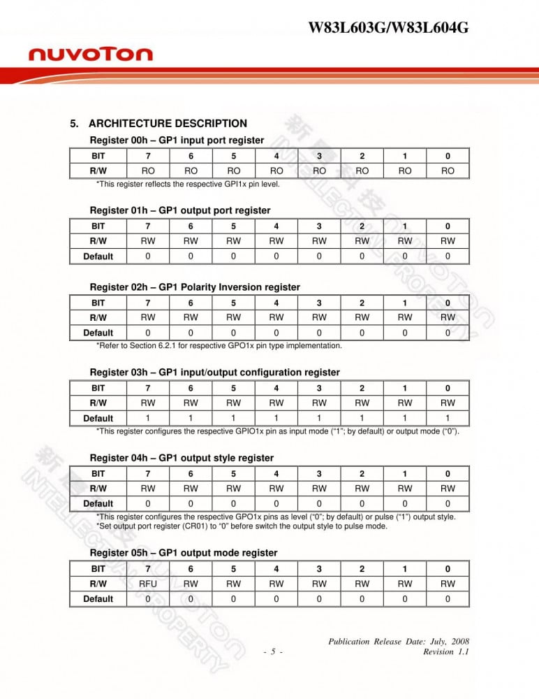 W83L604G datasheet page 8