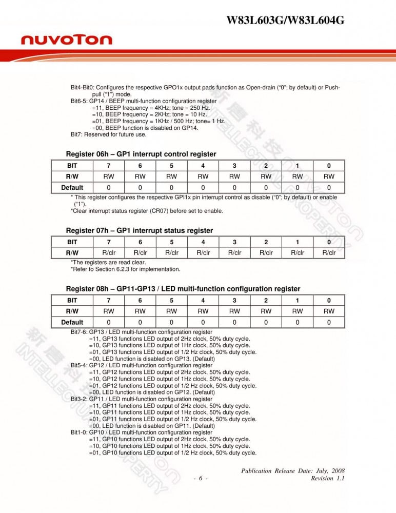 W83L604G datasheet page 9