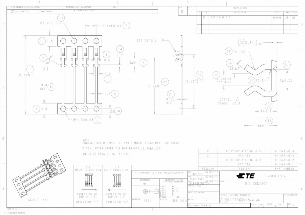 TE Connectivity 1544146-4 technical drawing preview