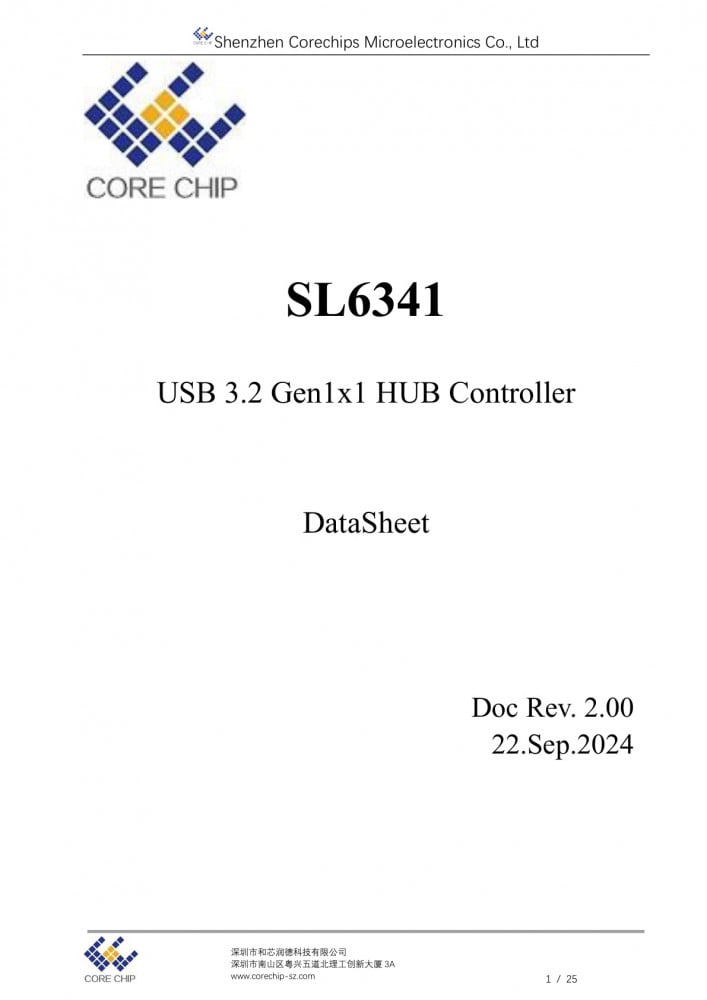SL6341 datasheet page 1