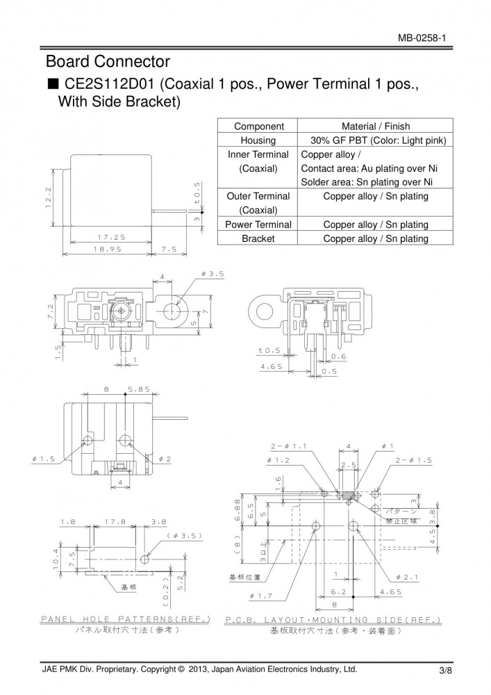 JAE CE2 Series document page 3