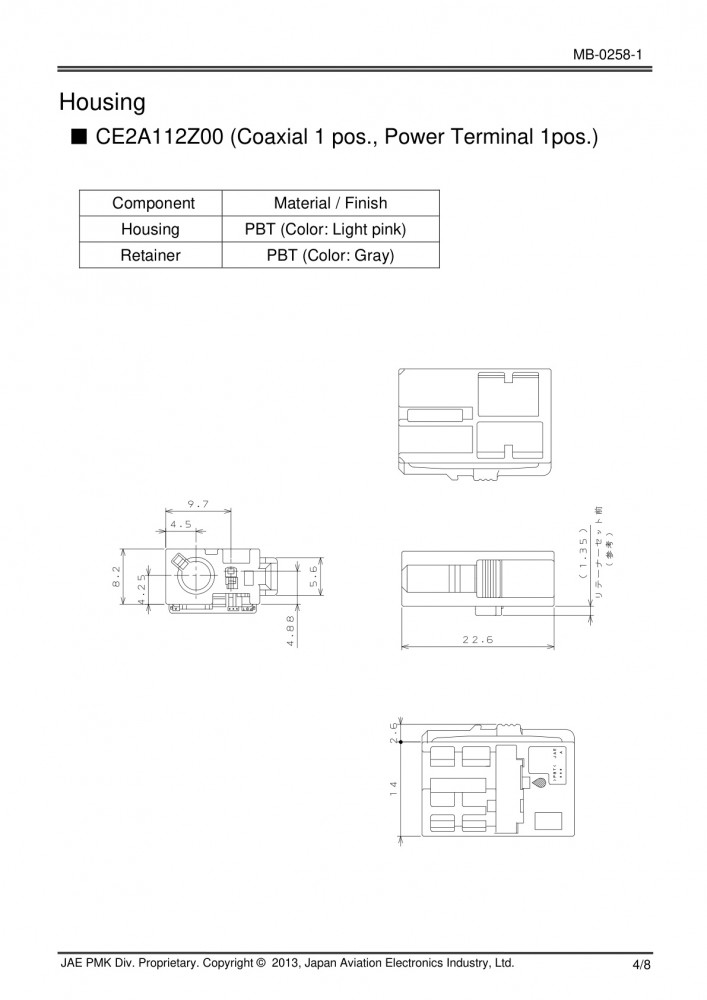 JAE CE2 Series document page 4