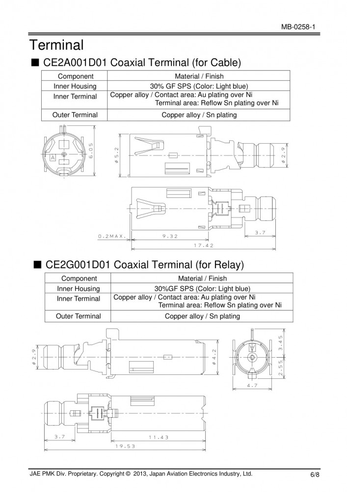 JAE CE2 Series document page 6