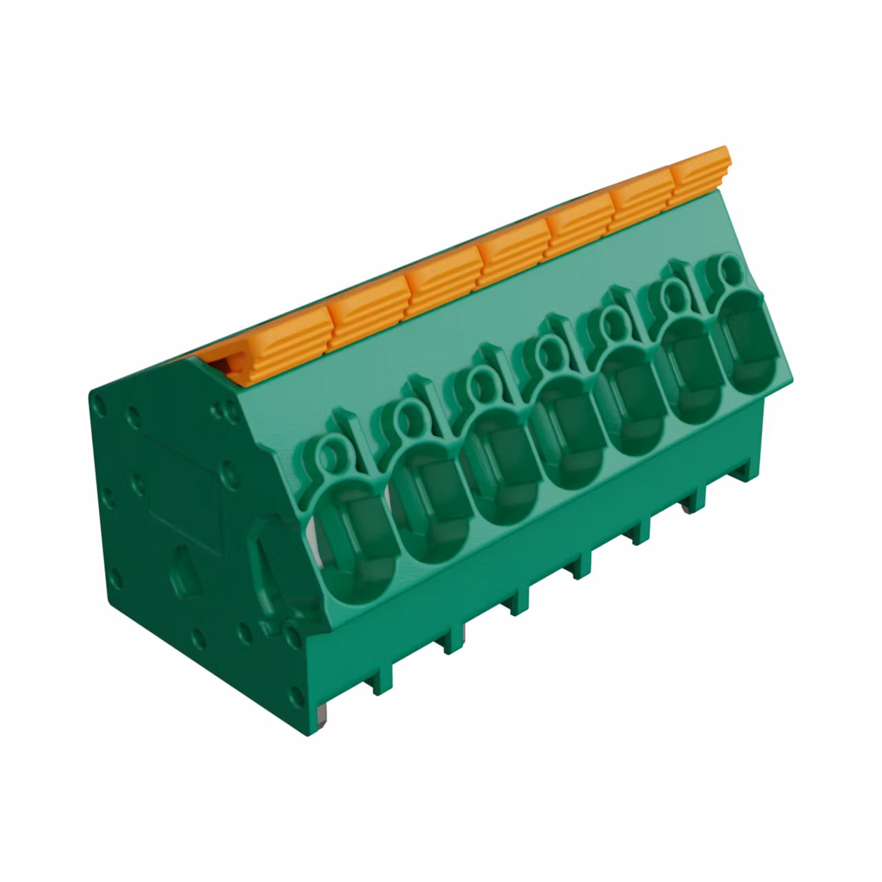 7.50mm Pitch Lever Activated Fixed Mount PCB Terminal Block, 35° Wire Entry, Left Front Terminal, 7 Circuit for sale
