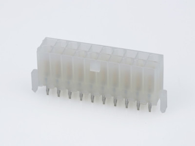 Mini-Fit Jr. Vertical Header, 4.20mm Pitch, Dual Row, 20 Circuits, with Snap-in Plastic Peg PCB Lock, Gold, Natural for sale
