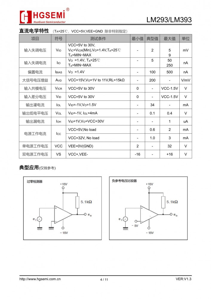 HGSEMI LM393M/TR datasheet page 4