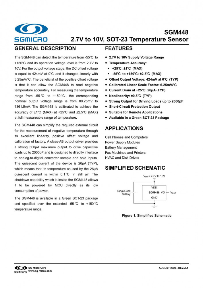 SGM448 datasheet page 1