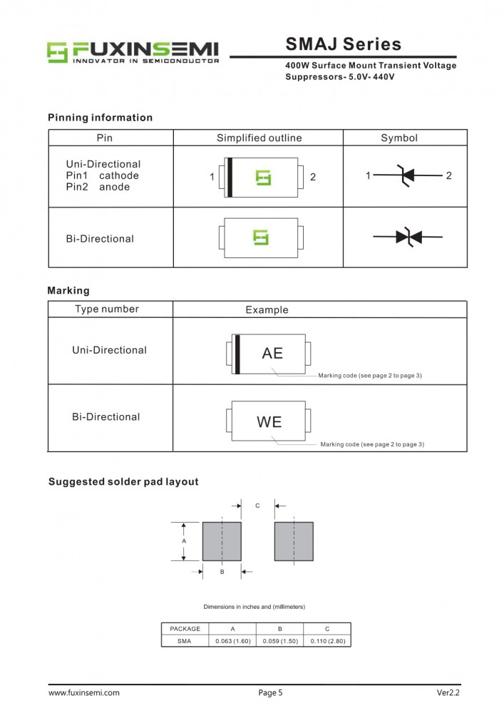 SMAJ16A datasheet page 5