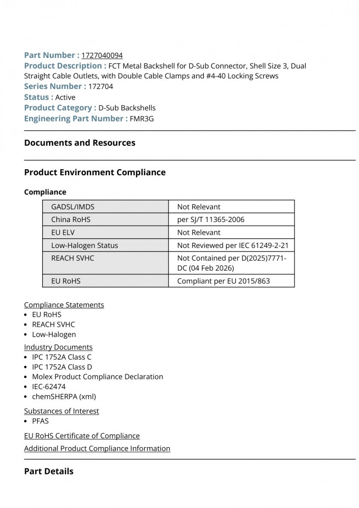 Molex 1727040094 document page 1