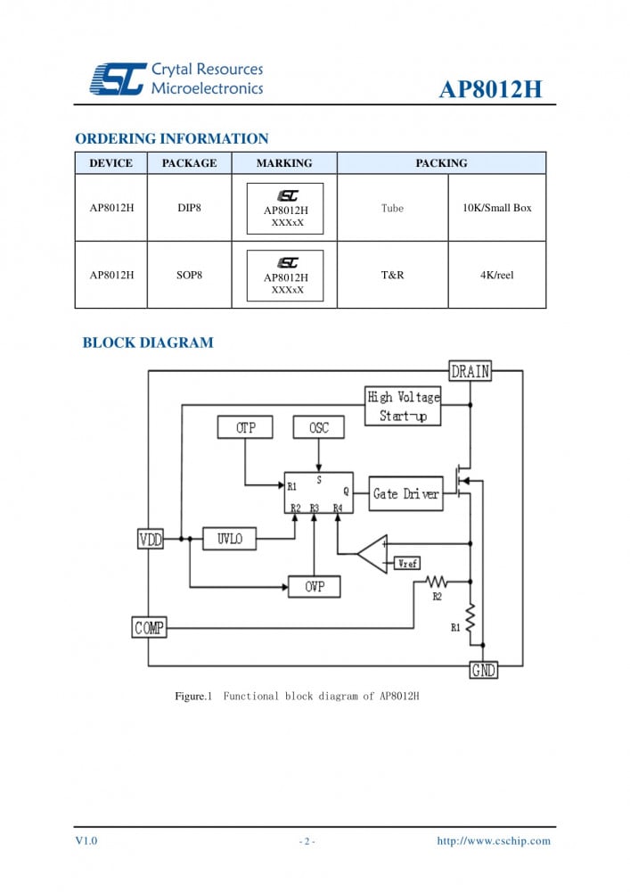 AP8012H datasheet page 2