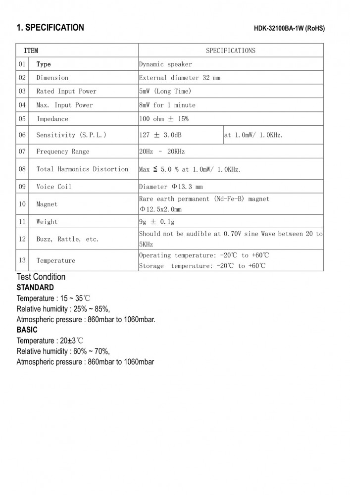 HDK-32100BA-1W specification page 2