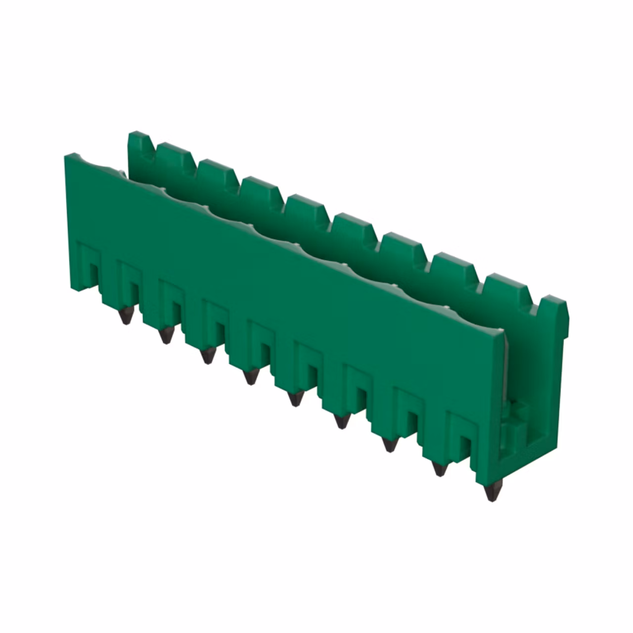 5.08mm Pitch Eurostyle Vertical PCB Header, Open Ends, Green Housing, 9 Circuits for sale