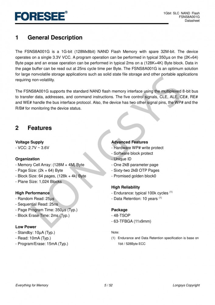 FSNS8A001G datasheet page 5
