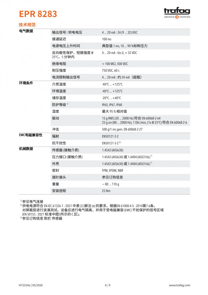 Trafag 8283 datasheet page 4