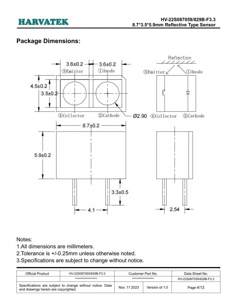 HV-22S087059/829B-F3.3 datasheet page 4