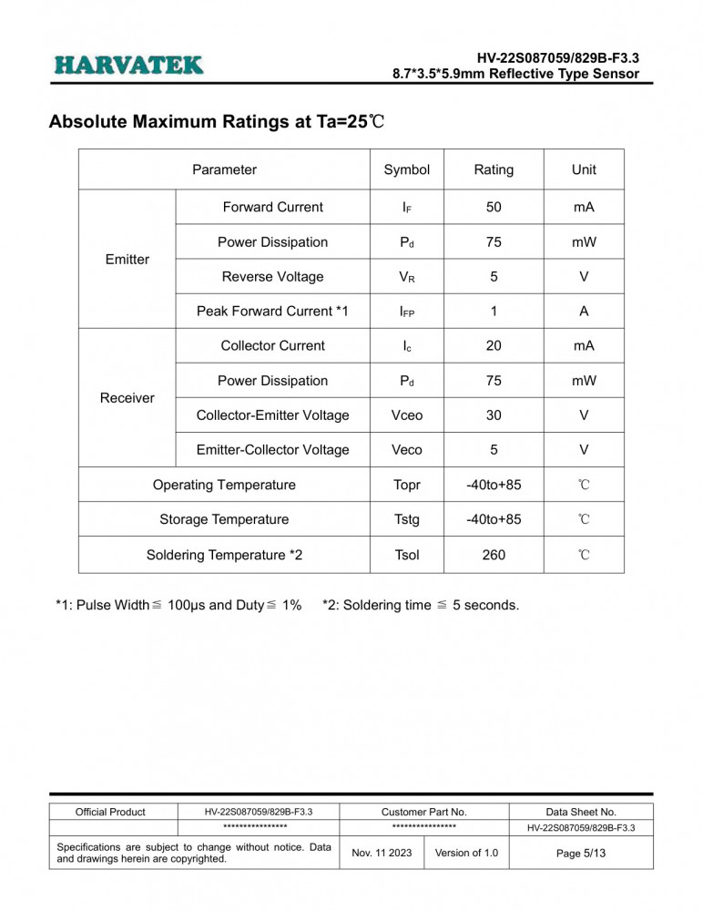 HV-22S087059/829B-F3.3 datasheet page 5