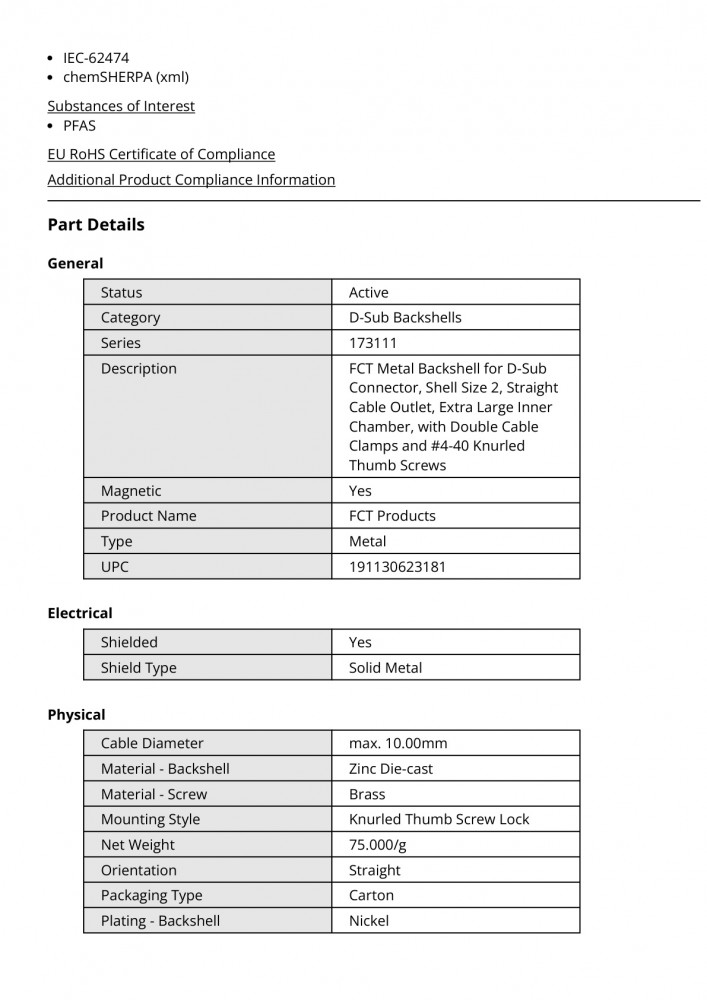 Technical document page 2 for MOLEX 1731110706