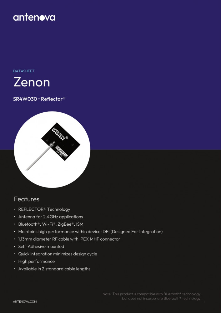 Zenon datasheet page 1