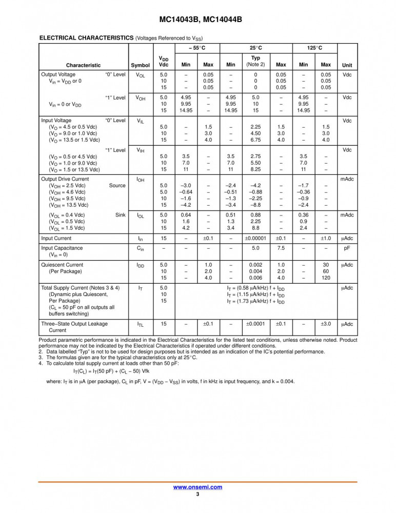 MC14043B datasheet preview, page 3