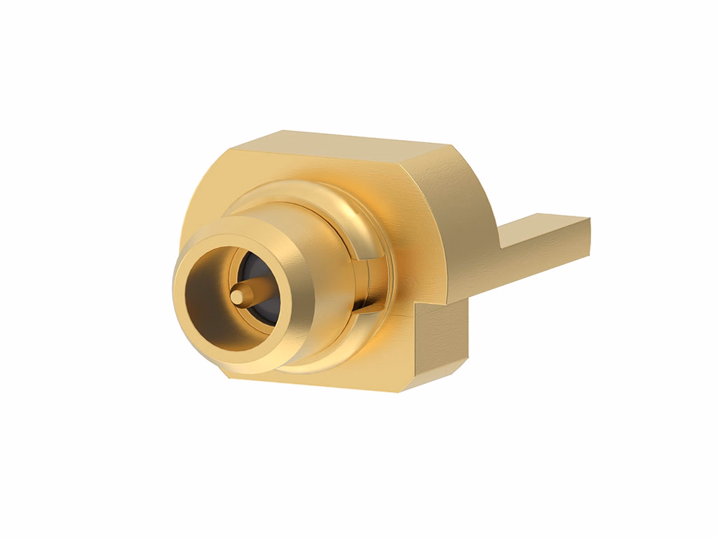 MCX Jack, Straight, PCB Receptacle, Surface Mount, Brass Body, Nickel (Ni) Plated, Small Tray, 50 Ohms