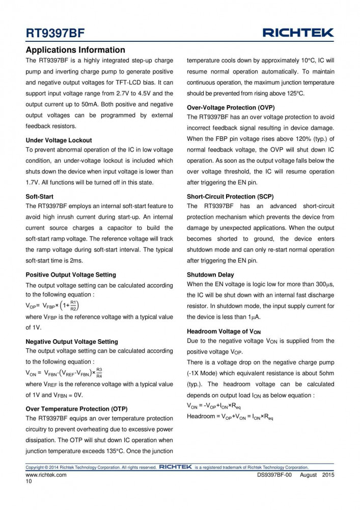 RT9397BF datasheet page 10