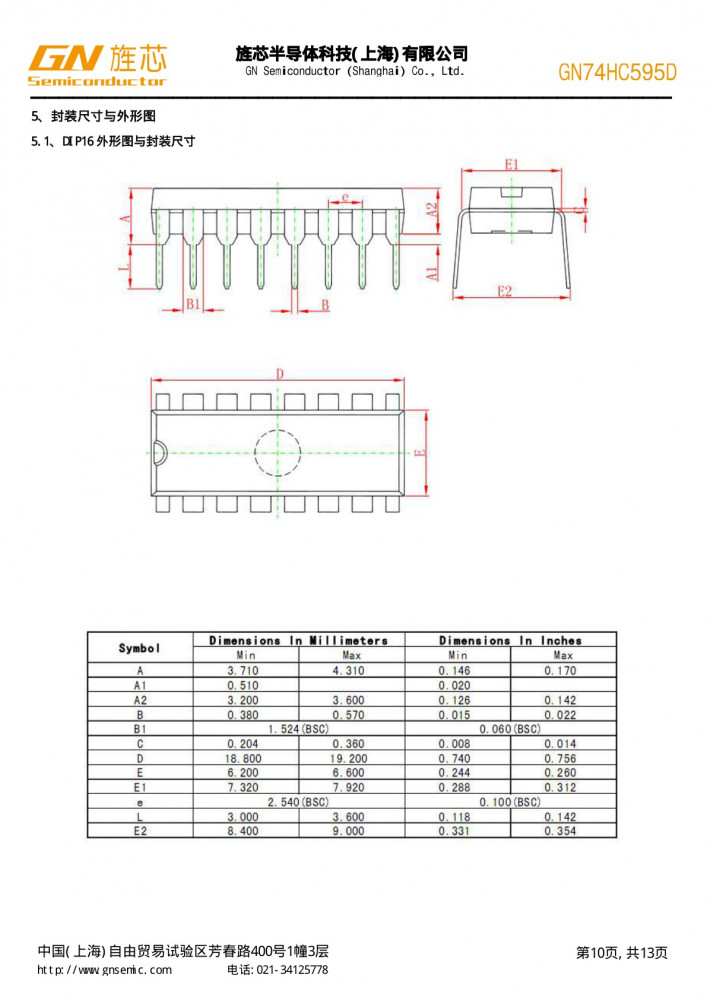 GN74HC595D datasheet page 10