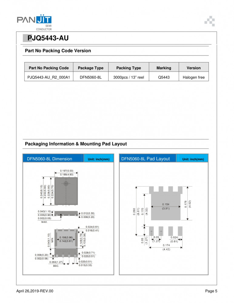 PJQ5443-AU datasheet page 5