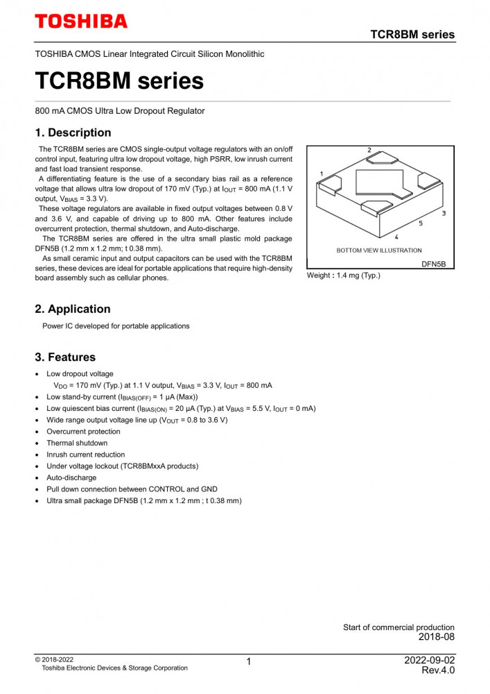 TCR8BM33A,L3F datasheet page 1