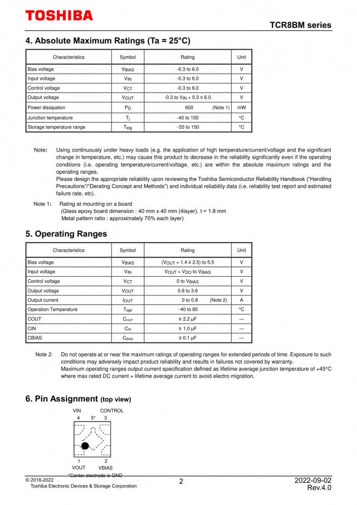 TCR8BM33A,L3F datasheet page 2