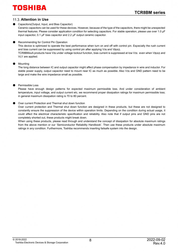 TCR8BM33A,L3F datasheet page 8