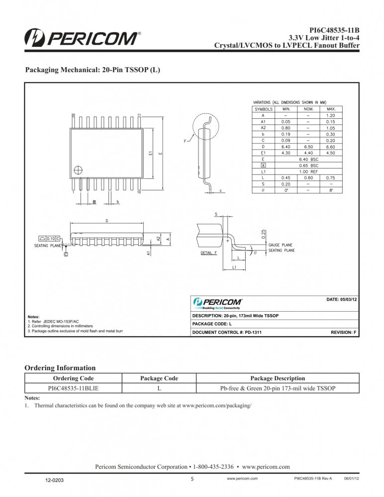PI6C48535-11BLIEX datasheet page 5