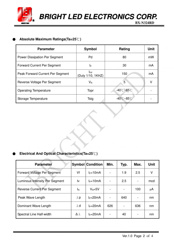 BX-N324RD datasheet page 2