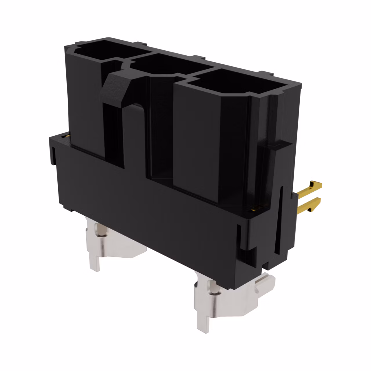 Mini-Fit Sr. Right-Angle Header, 10.00mm Pitch, Single Row, Silver (Ag) Plating, 3 Circuits, Void in Position 2 for sale