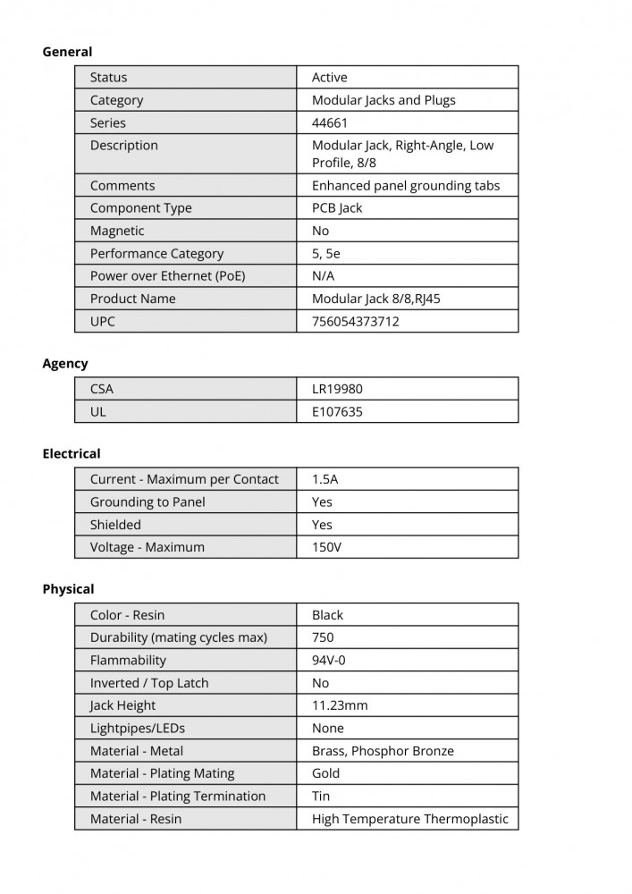 MOLEX 446611011 technical document page 2