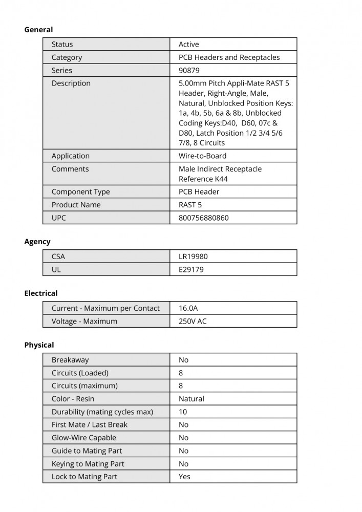 MOLEX 908794258 technical document page 2