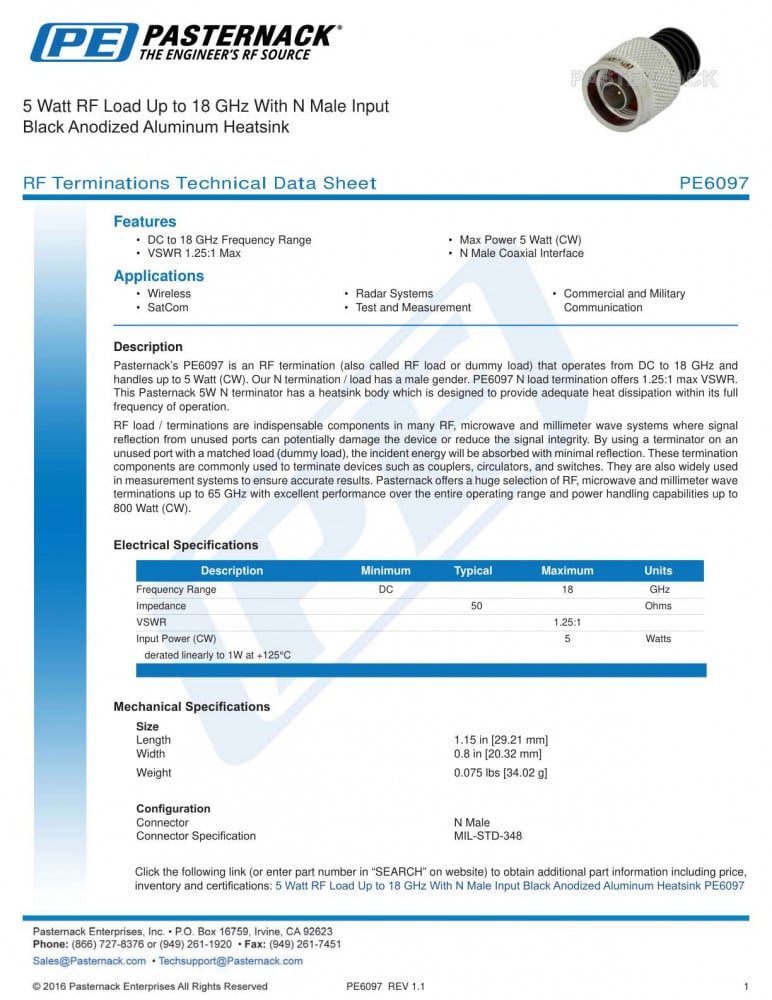 PE6097 technical document page 1