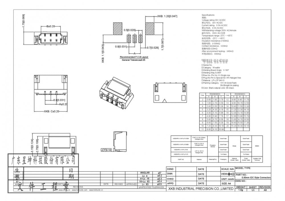 X0800WVS-02HF-LPV01 technical drawing page