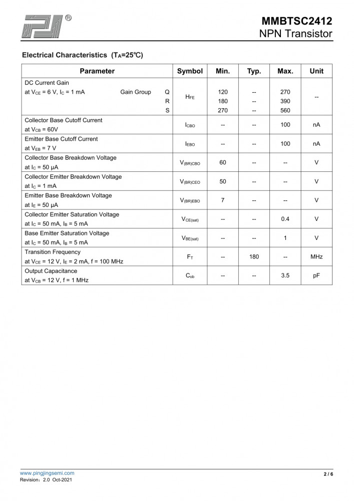 MMBTSC2412 datasheet page 2