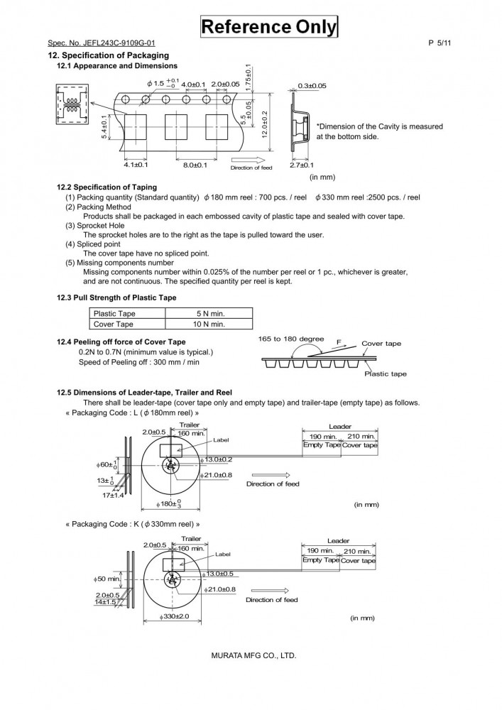 DLW5ATZ500MQ2L specification page 5