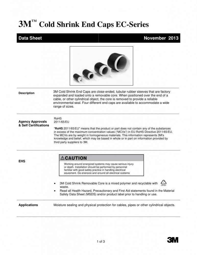 3M EC-Series data sheet page 1