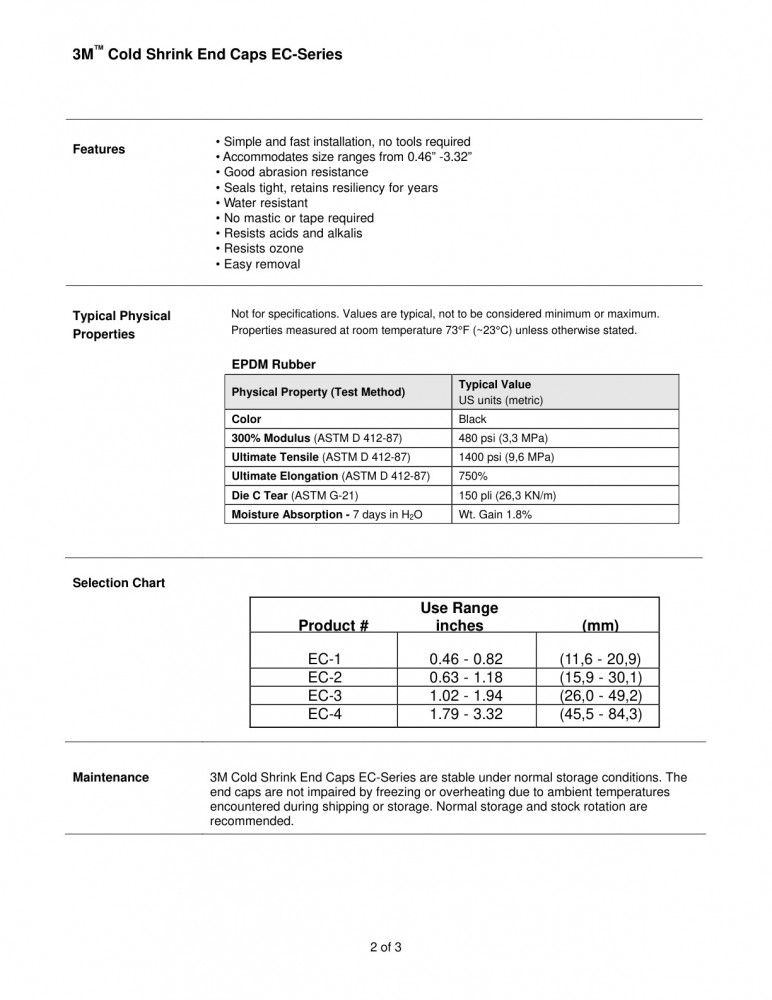 3M EC-Series data sheet page 2