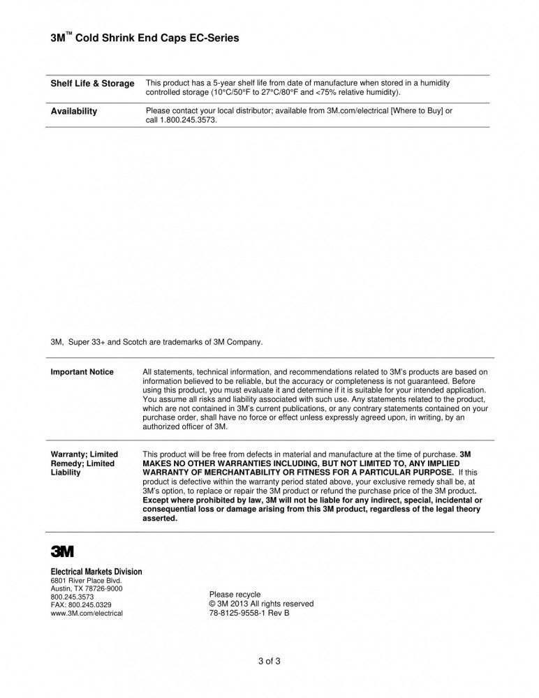 3M EC-Series data sheet page 3