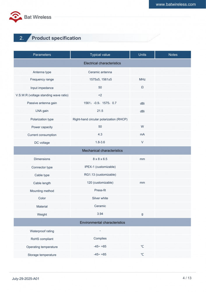 BWGNSCNX8-8B1Y4L120 technical document page 4