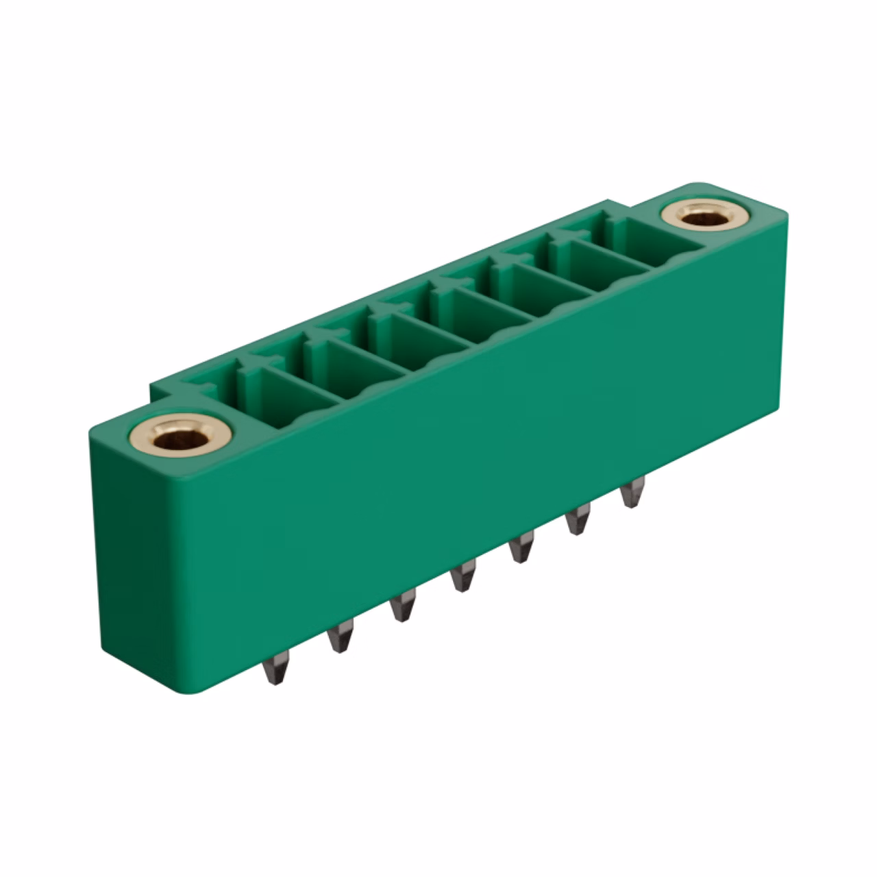 3.50mm Pitch Eurostyle Vertical PCB Header, with Threaded Retention Inserts, Green Housing, 7 Circuits for sale