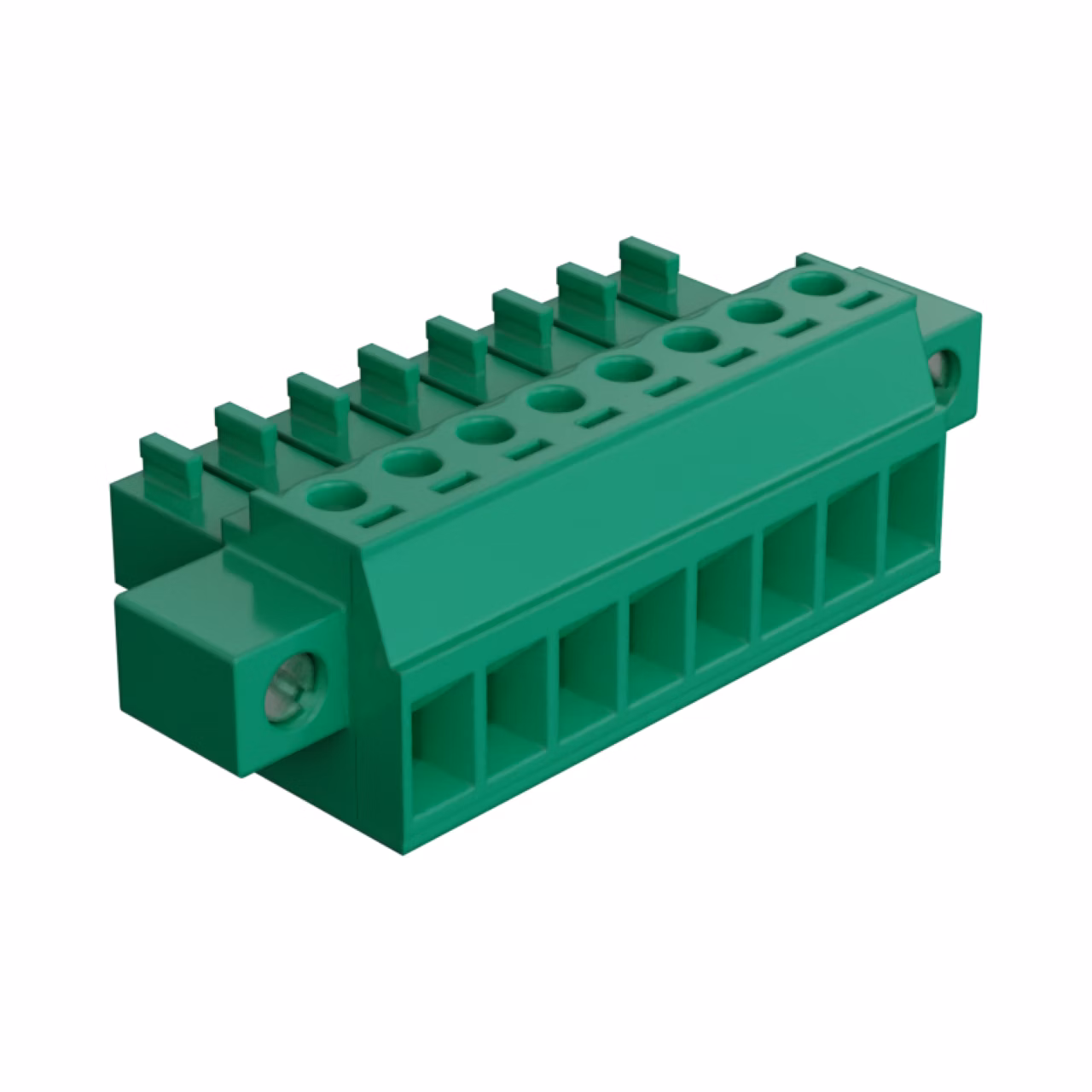 3.50mm Pitch Eurostyle Horizontal Plug, with Retention Screws, Green Housing, 8 Circuits for sale