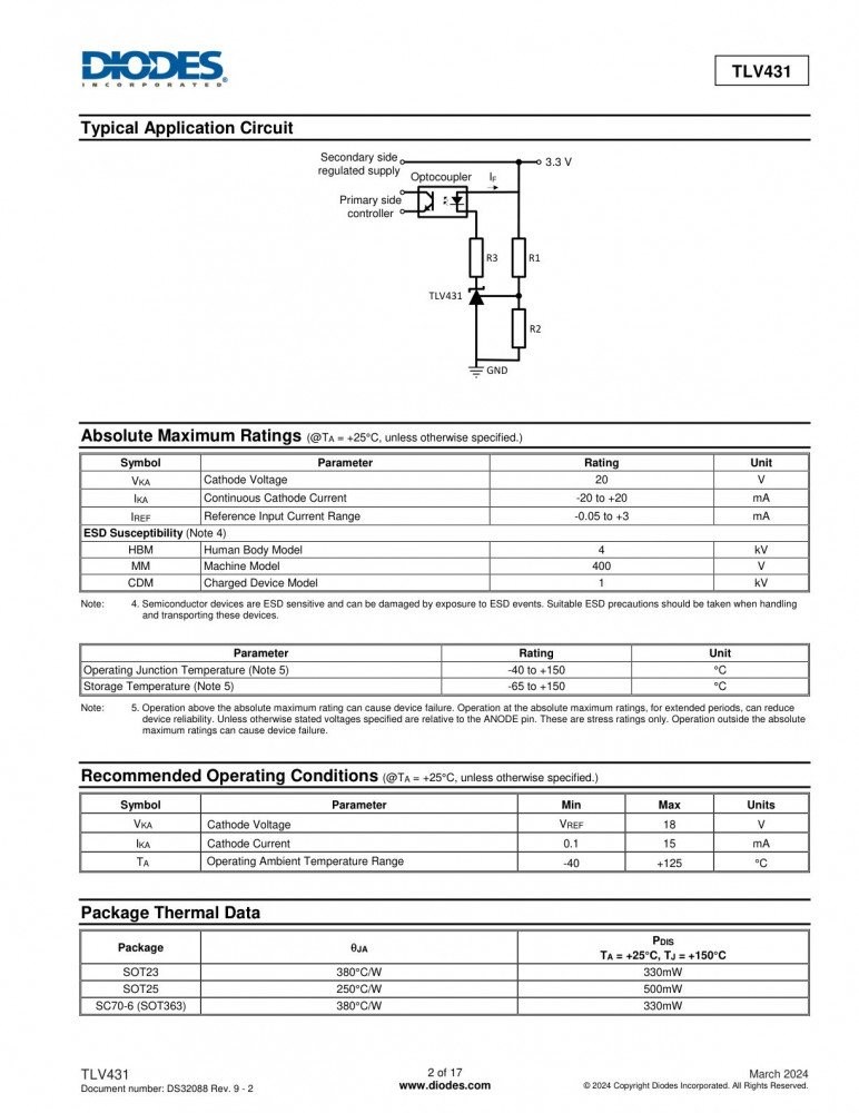 TLV431TFTA datasheet page 2