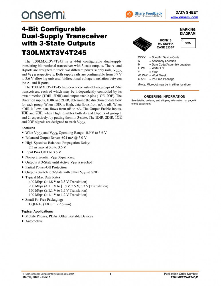 T30LMXT3V4T245 datasheet page 1